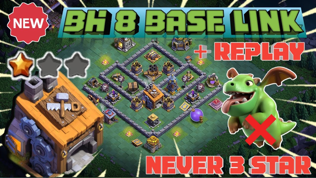 TOP 6 BUILDER HALL 8 BASE + REPLAY || BH8 BASE LINK || BH8 BASE LAYOUT ...