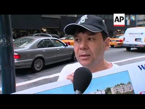 Protesters outside of fashion show by daughter of Uzbekistan President + Guli catwalk