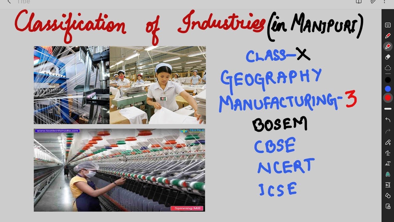 CLASS X | GEOGRAPHY | CLASSIFICATION OF INDUSTRIES | BOSEM | MANIPUR ...