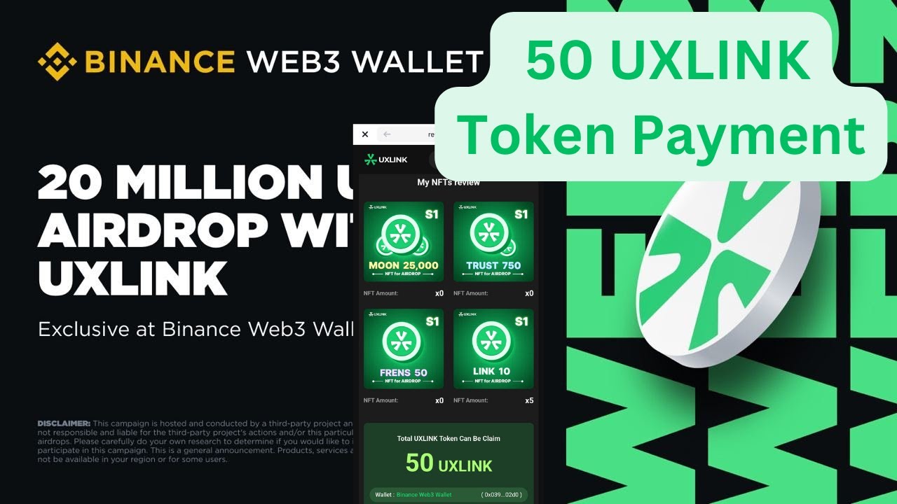 BINANCE UXLINK AIRDROP Payment Proof | 50 UXLINK Token Confirmed. - YouTube
