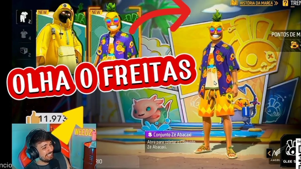 Reação do WEEDZÃO Vendo a NOVA Skin do FREITAS no Free Fire ...