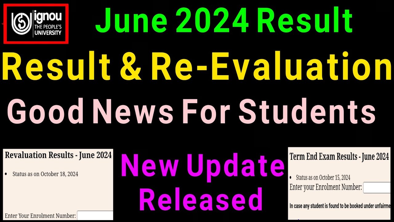 IGNOU June 2024 Revalution & Exam Result New Update | ignou result ...