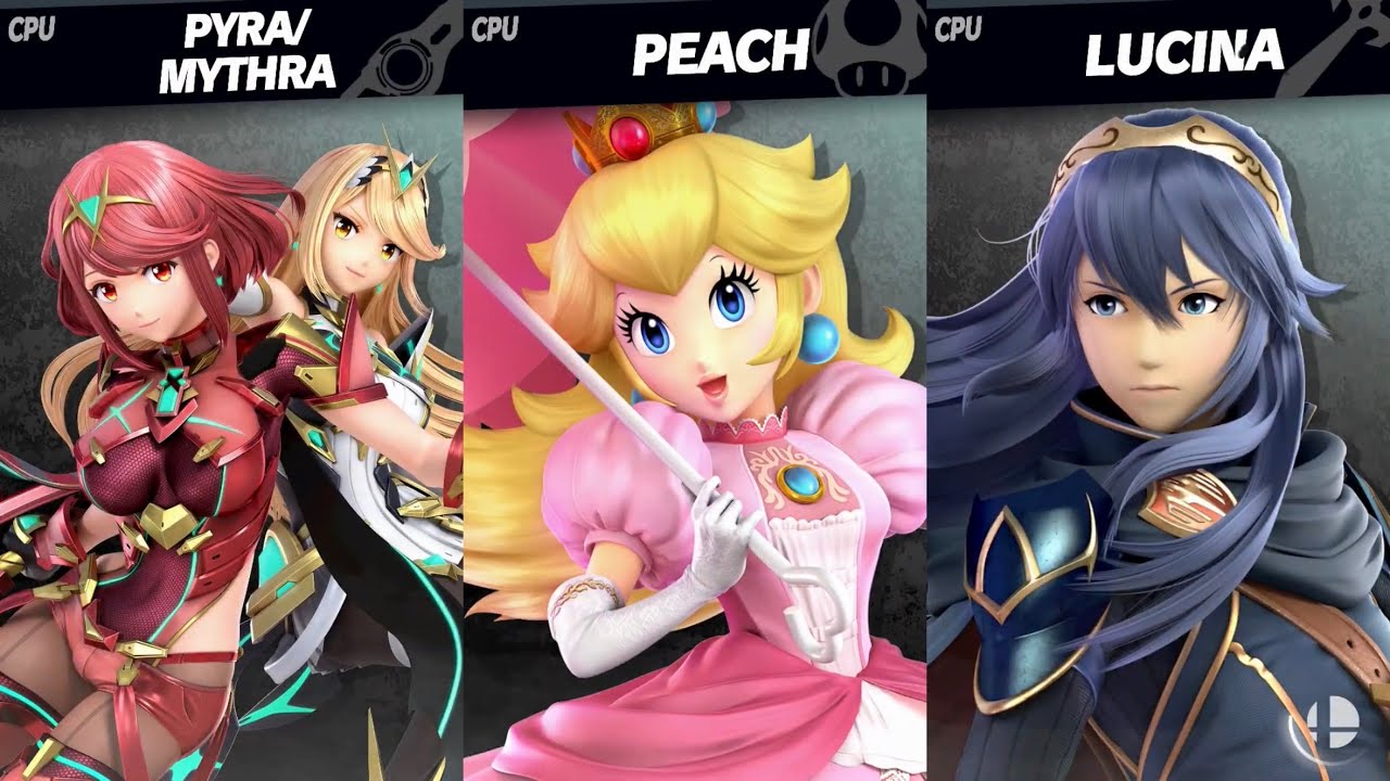 Super Smash Bros. Ultimate - Pyra/Mythra vs Peach vs Lucina - YouTube