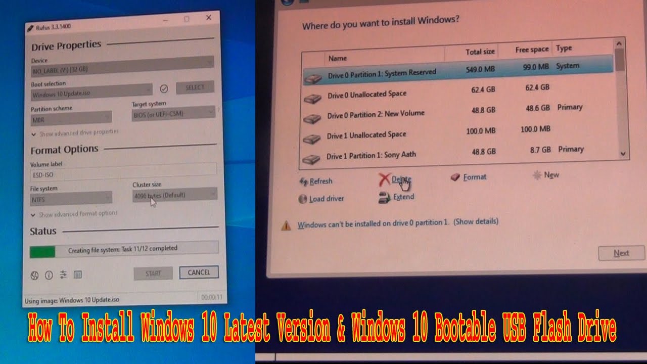 How To Install Windows 10 Latest Version And Windows 10 Bootable USB ...