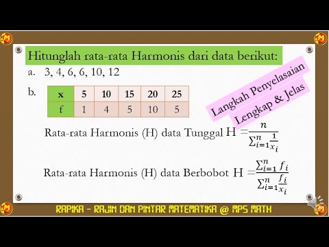Rata-rata Harmonis data Tunggal dan data Berbobot, Matematika SMA-SMK ...