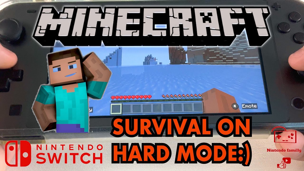 Minecraft survival Hard Mode! NIntendo Switch Lite gameplay 4k60 - YouTube
