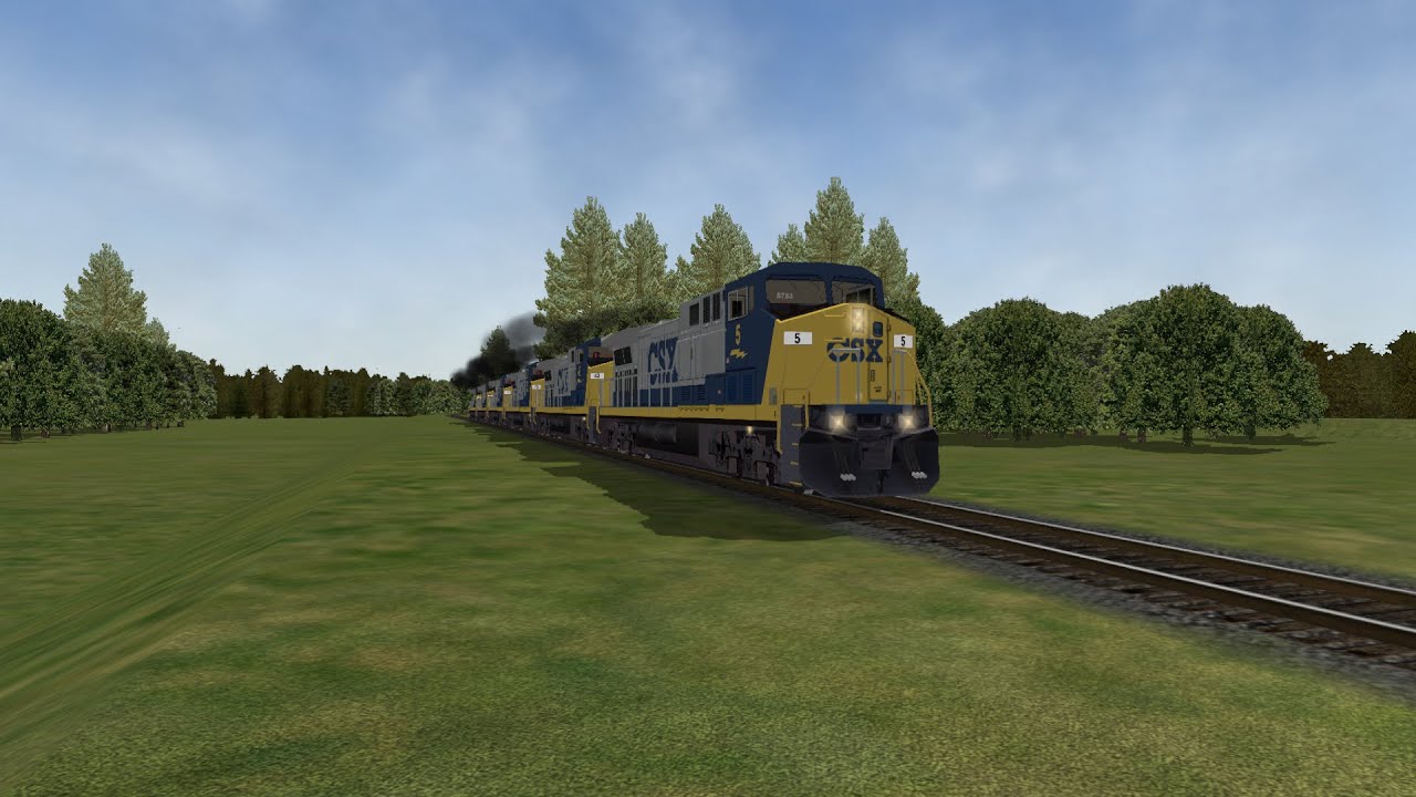 Chasing CSX AC4400CW YN2 Power In CSX W&A Subdivision in Open Rails ...