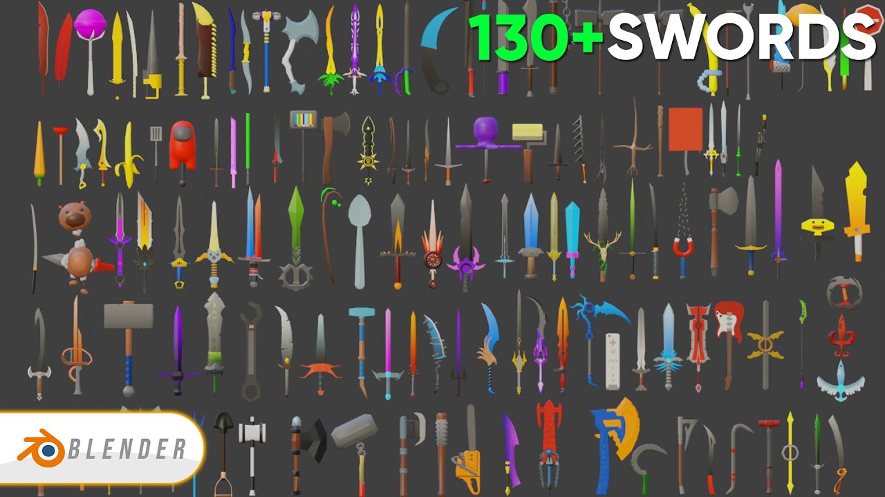 We Made Over 130 Custom Swords! (Blender) - YouTube