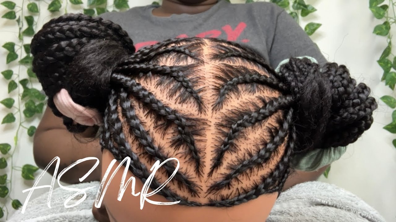 ASMR | 1+ Hour of Hair Braiding | Two Braided Ponytails Pt.2 ...