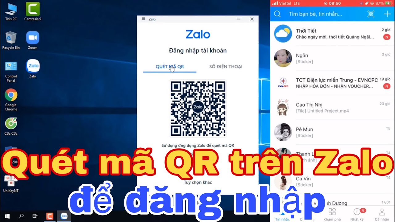 Cách quét mã QR trên Zalo để đăng nhập trên máy tính - YouTube