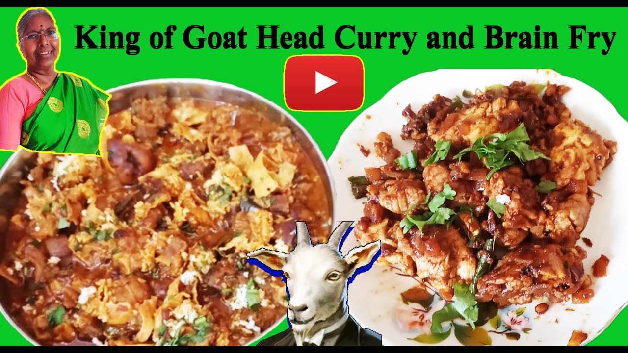 KING OF GOAT HEAD CURRY AND BRAIN FRY | Goat Head Recipe| Cooking by ...