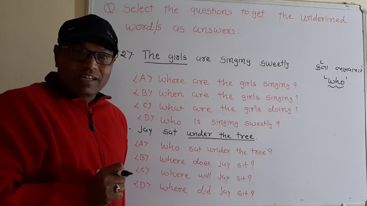 Select the questions to get the underlined word/s as answers: - YouTube