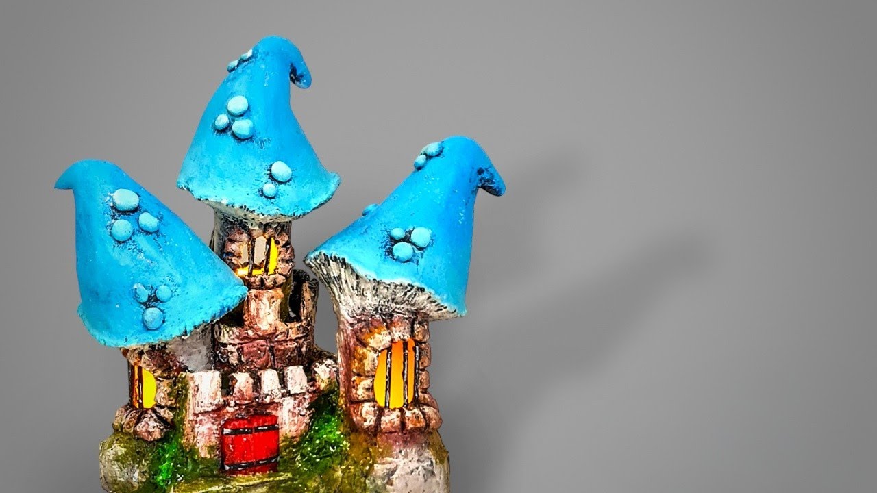 Mini Mushroom Fairy Castle with Toilet Paper Roll Tube, Paper, and Clay ...