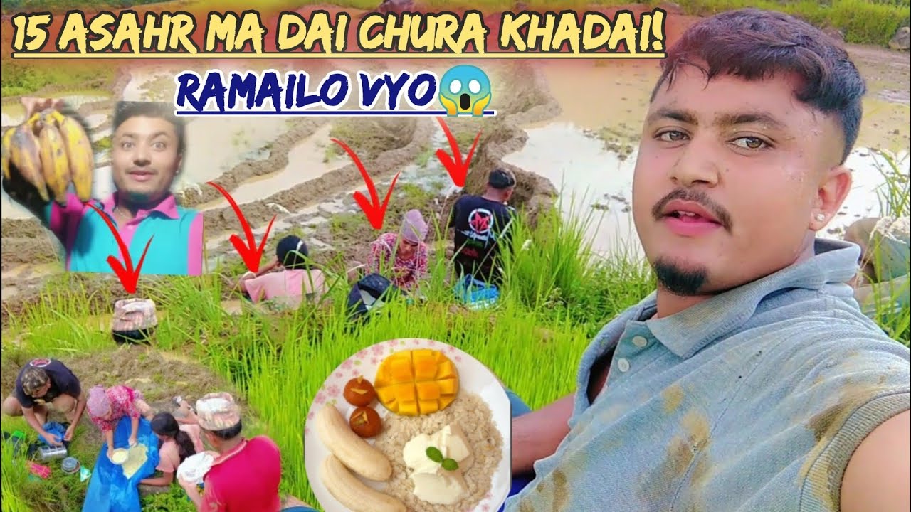 Ashar 15 khet mai dahi chura khayera ramailo gariyo/Ashar 15 special/La ...
