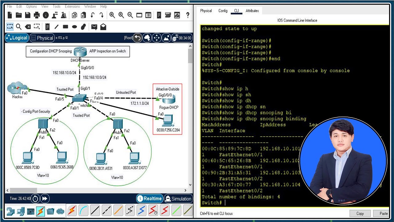 Configuration DHCP Snooping and ARP Inspection on Switch, Speak Khmer ...
