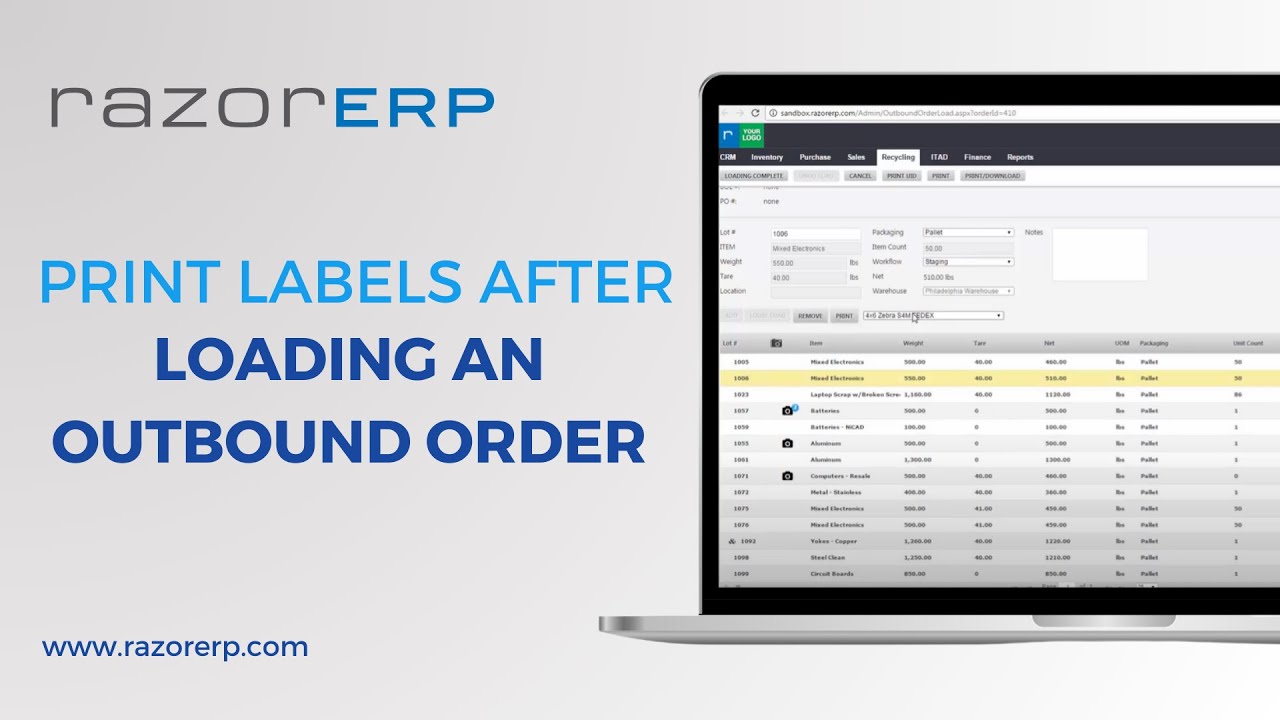 Print labels after loading an outbound order - YouTube