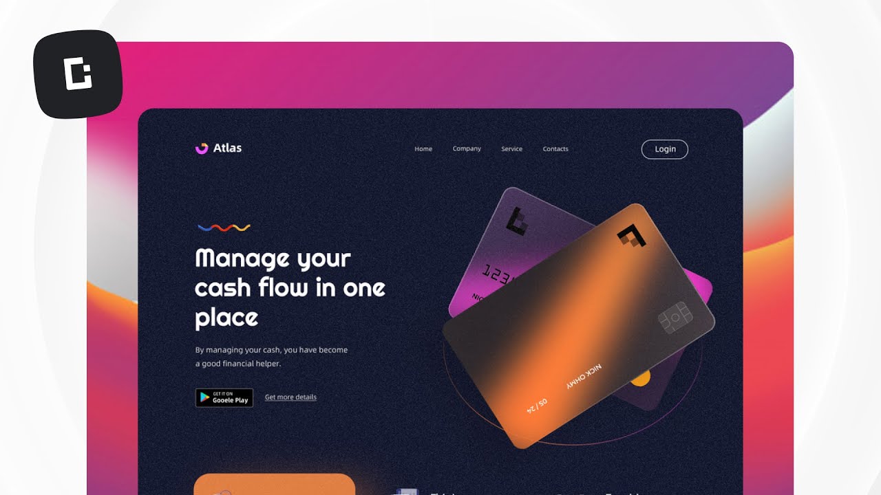 Credit Card Landing Page (UI Design) | Let's Get Inspired - 001 - YouTube