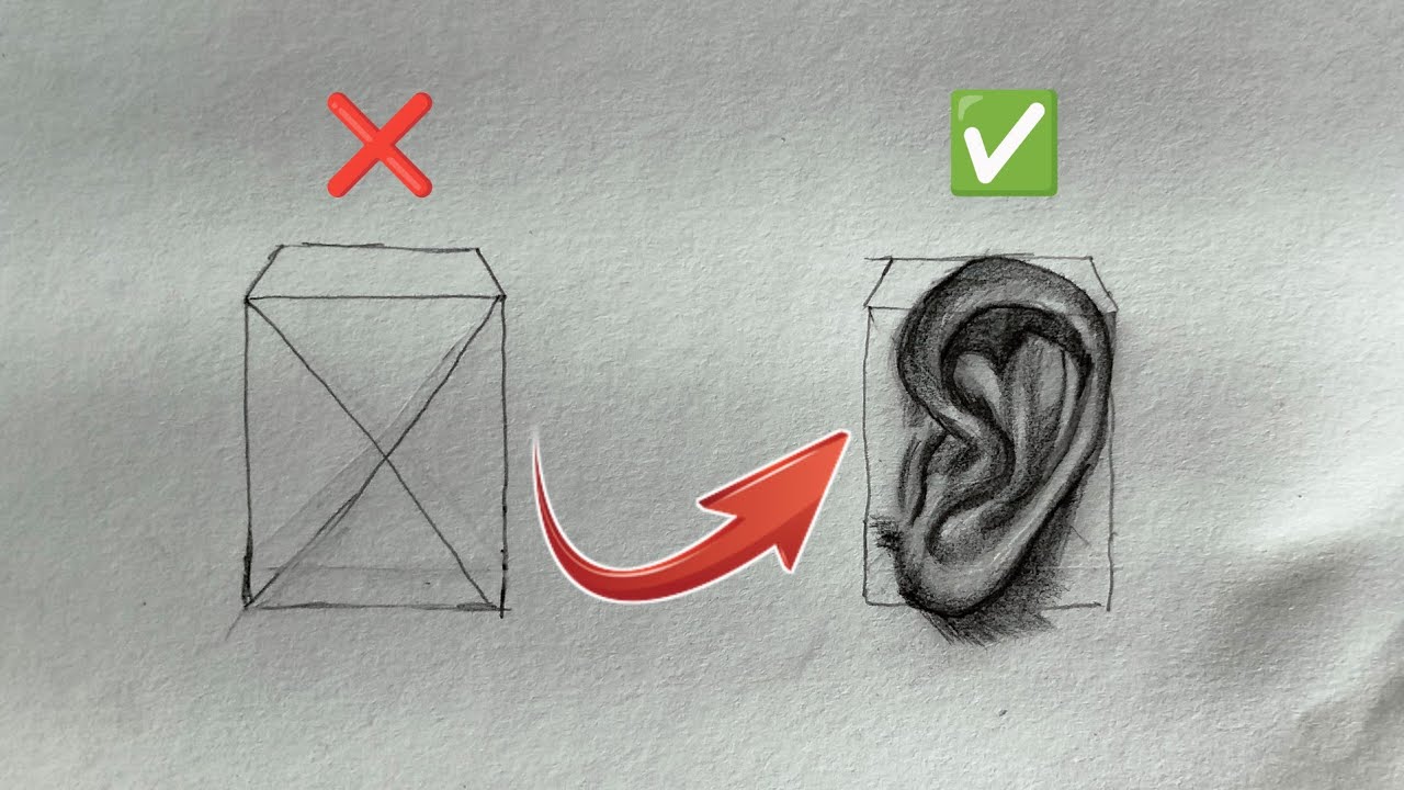 basic ear outline our shading for beginners - YouTube