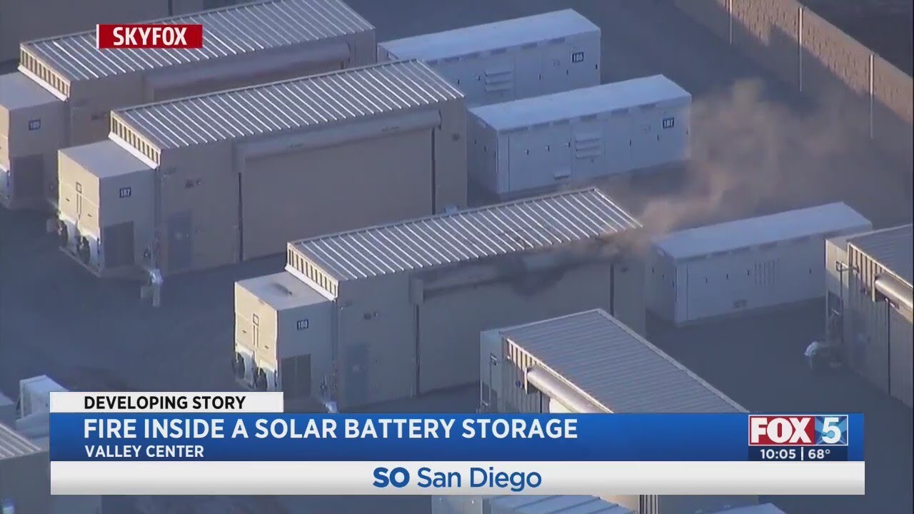 Fire Inside Solar Batter Storage - YouTube