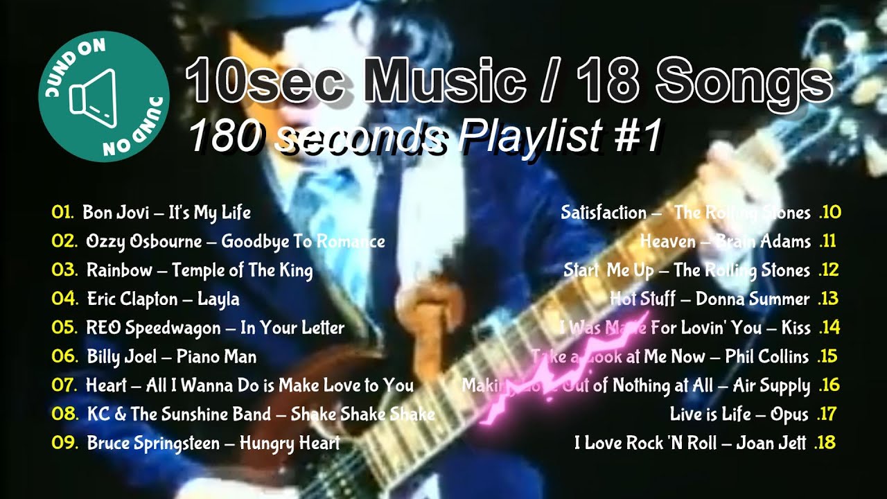 18 Songs in 180 Seconds | Playlist #1 - YouTube