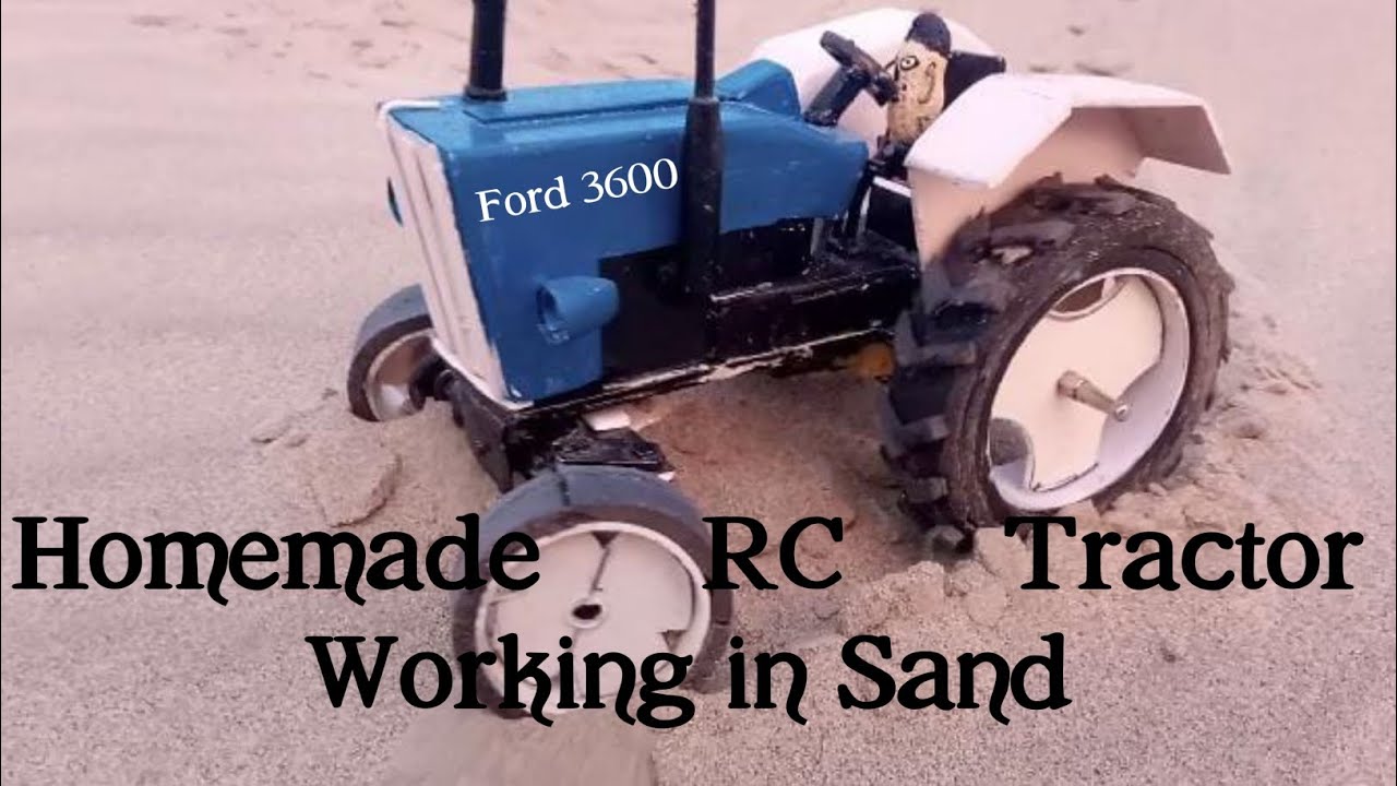 Homemade RC Tractor Working in sand - YouTube