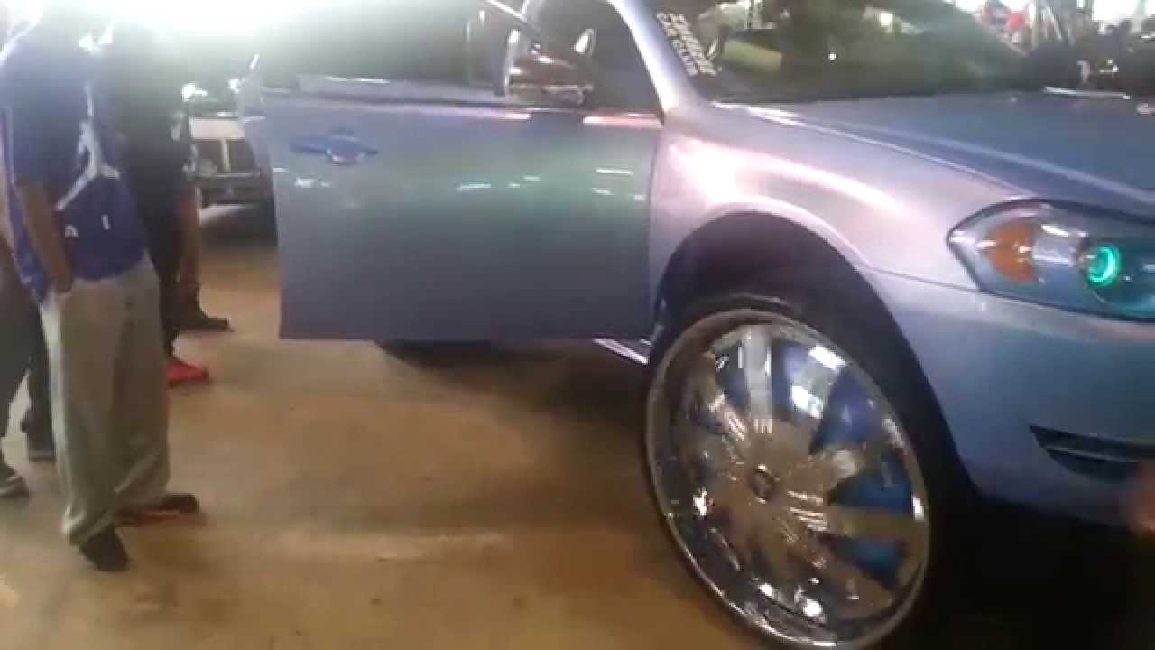 Riding Big Car Show 2014 - TV SCREEN IN HEADLIGHTS! Big 32 Inch Rims on ...