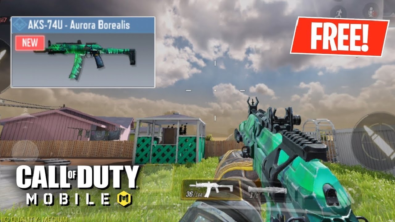 *NEW* FREE AKS-74U Aurora Borealis SKIN ADDED in CALL OF DUTY MOBILE I ...