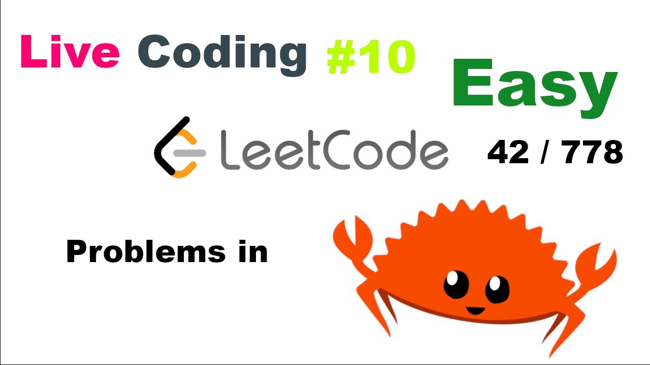 Live Coding 10 Solving Easy Leetcode Problems In Rustlang With 1572