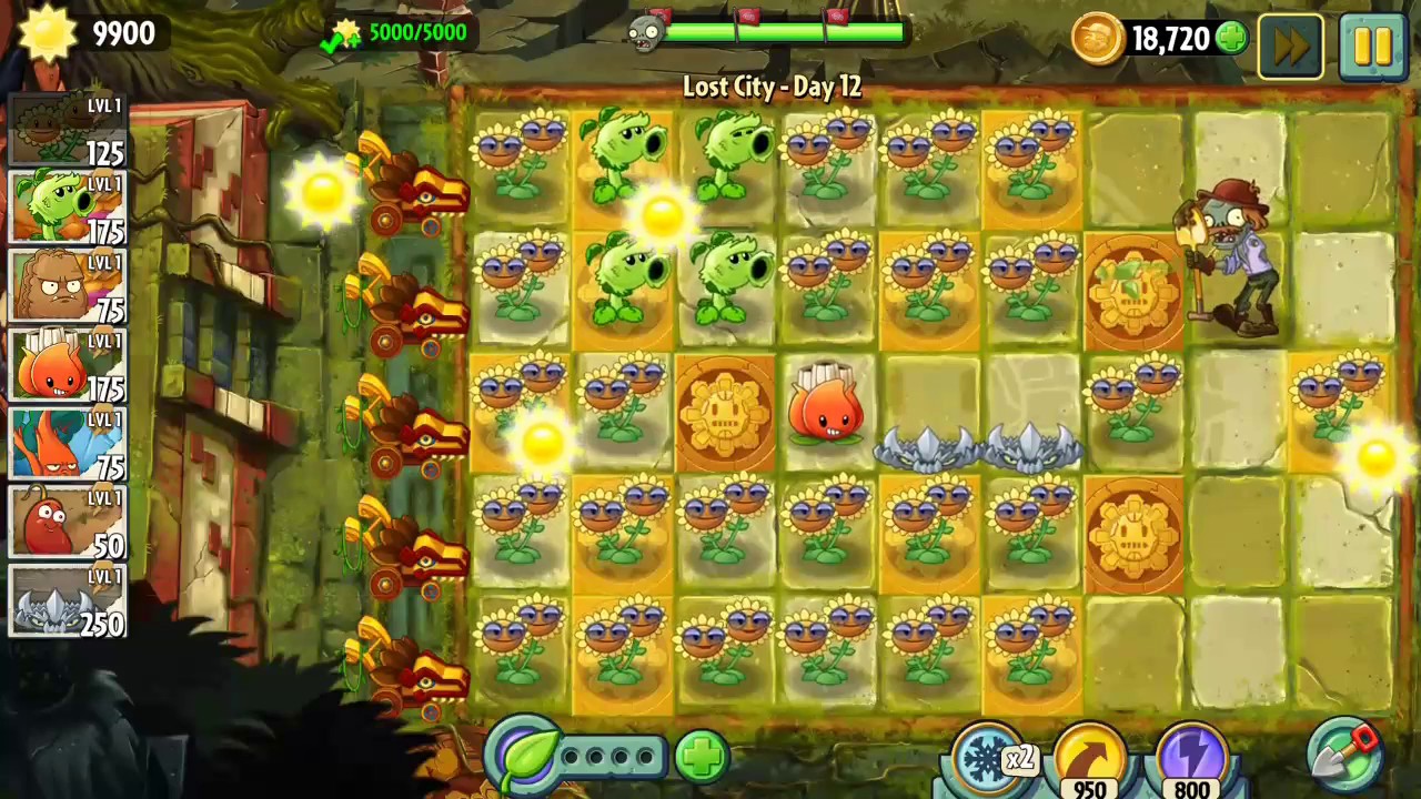 OMG !!! Highest sun points ever possible collection in plant vs zombies ...