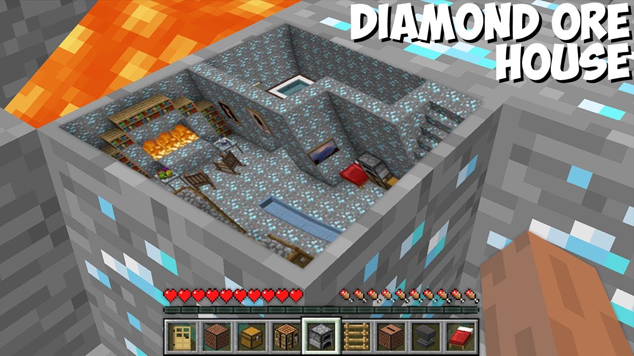 HOW to BUILD SECRET HOUSE in DIAMOND ORE in Minecraft ! RAREST SUPER ...