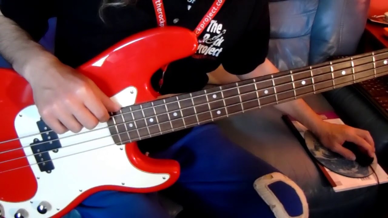Bass exercises 4 - 4 Finger Spider plucking v2 - The Rock Project - YouTube