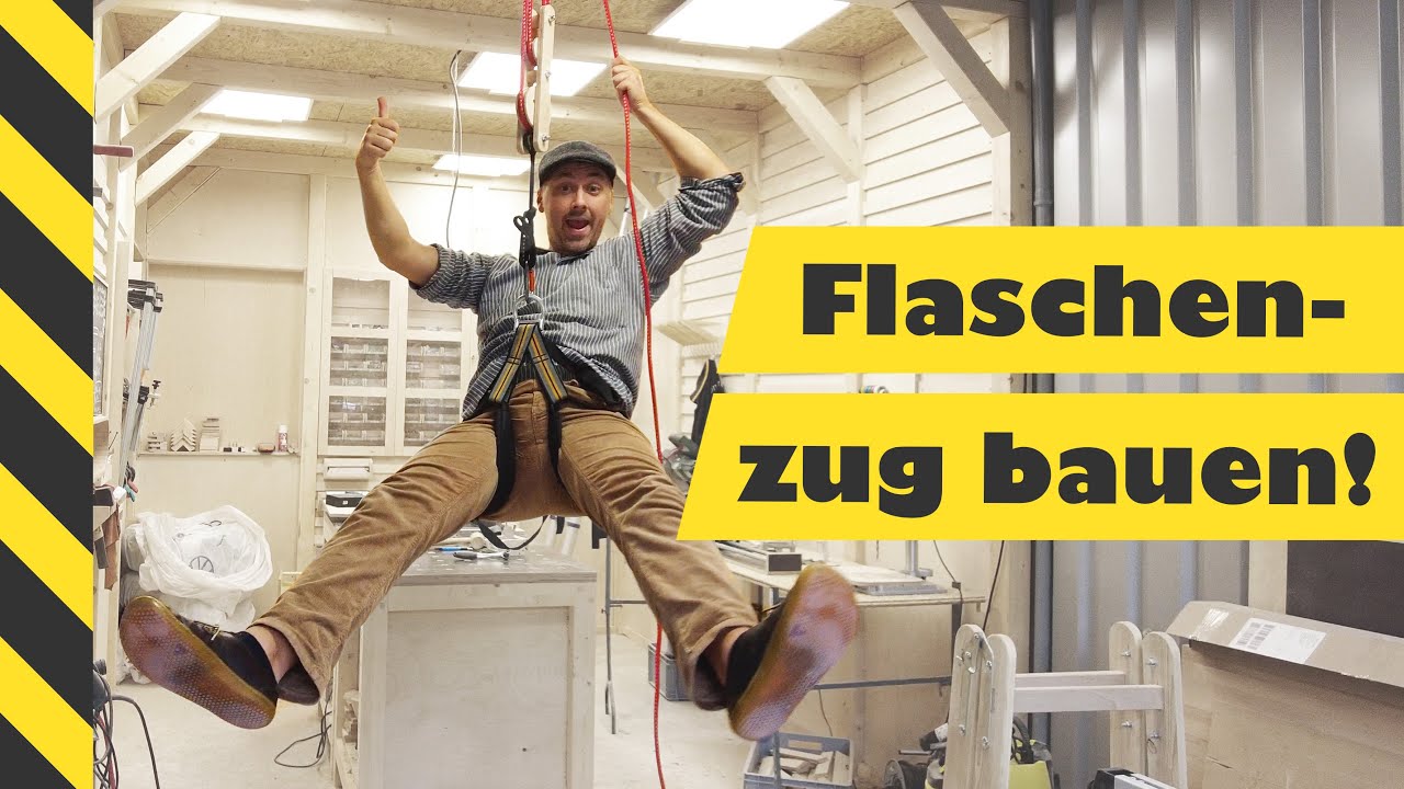 Flaschenzug selbst gebaut! 🤩 Komplett aus Multiplex (Holz) - YouTube