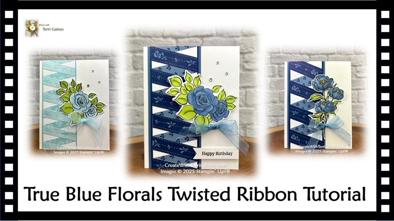 True Blue Florals Designer Series Paper Twisted Ribbon Card Tutorial ...
