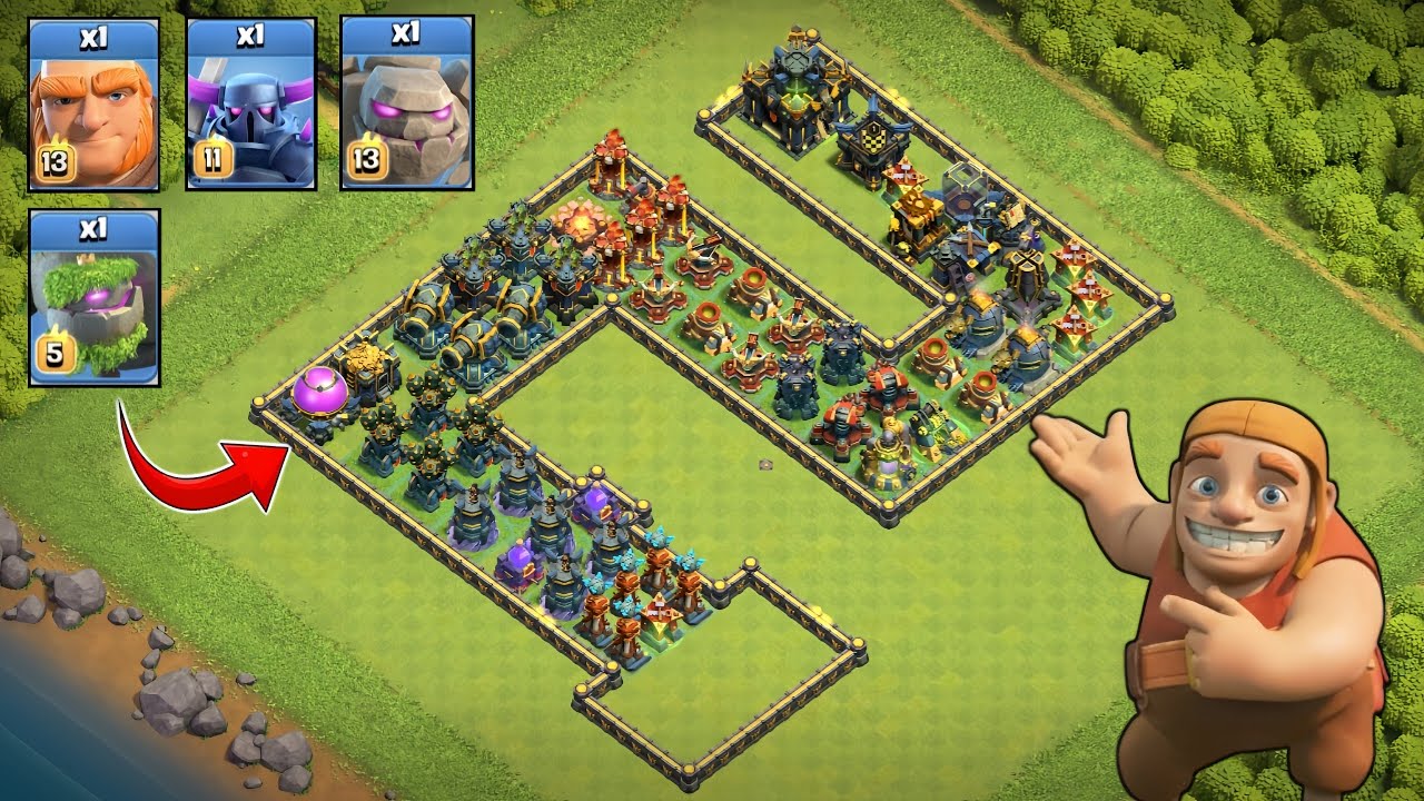 Th 17 Base Formation Vs Max Level Troops - Clash Of Clans - YouTube