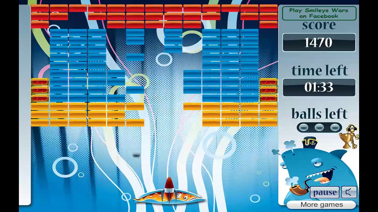 SHARK BALL SHARKBALL ONLINE BREAKOUT ARKANOID FROM www games gr - YouTube