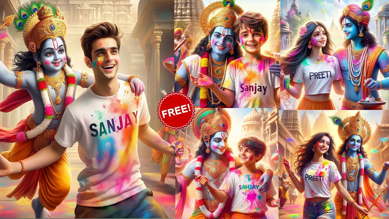 Happy Holi // Krishna wala ai images || social media training ai Holi ...