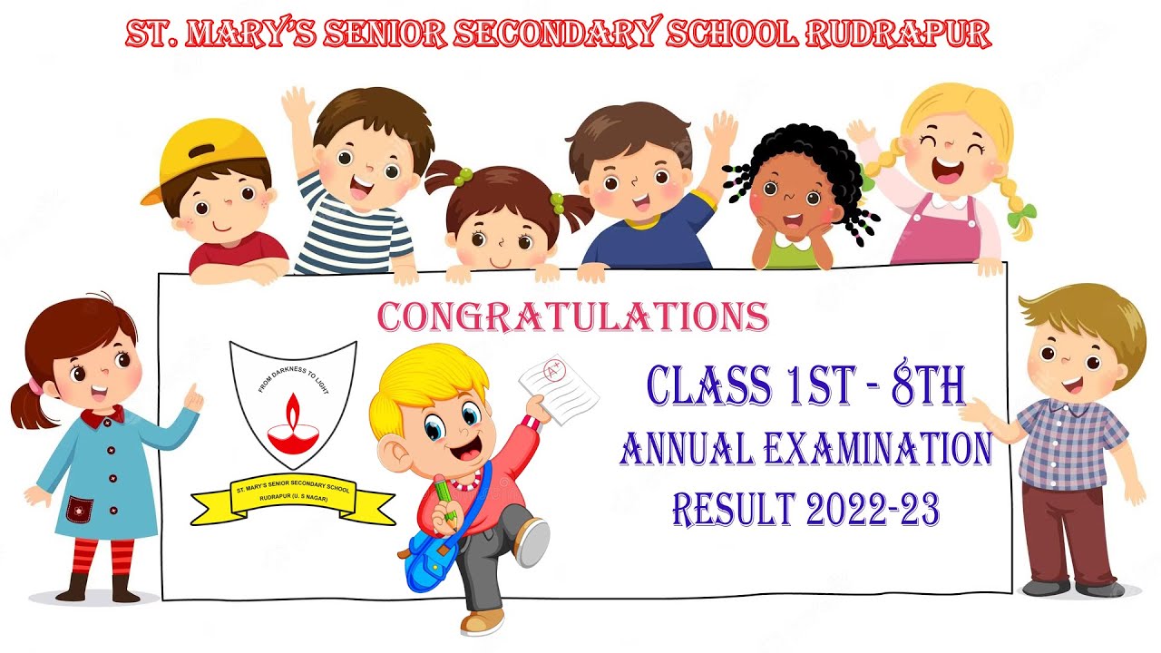 School Topper of Academic Year 2022-23 Class 1st to 8th| St Mary's ...