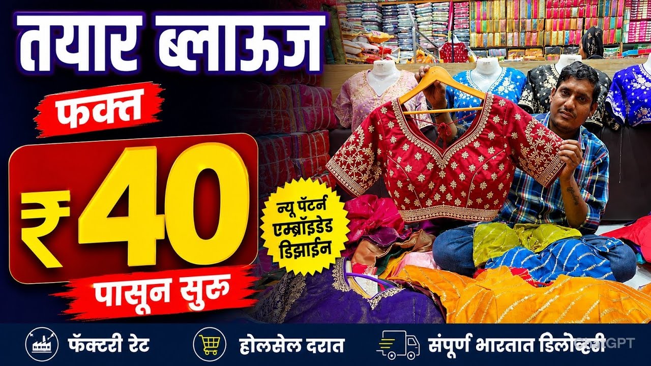 तयार ब्लाउज फक्त 40 रुपयांपासून डायरेक्ट फॅक्टरीमधून खरेदी करा. - YouTube