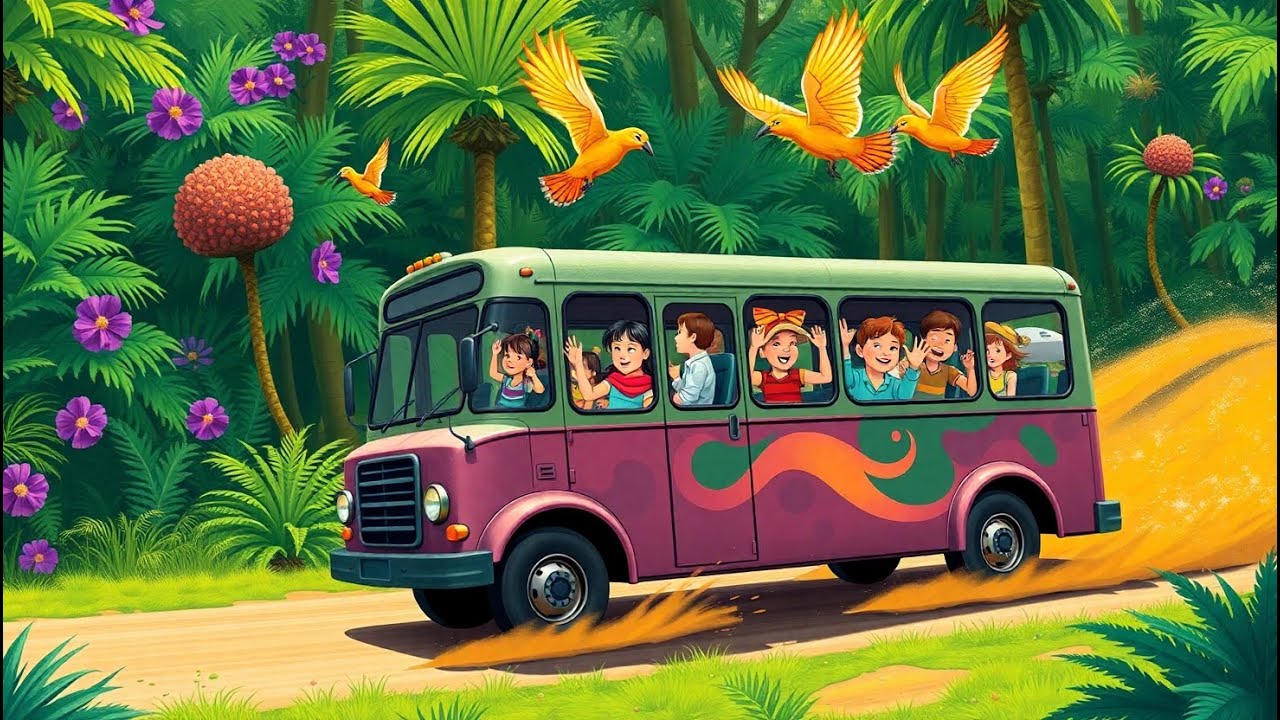 Roar Roar Roar! Dino Bus Adventure Rhyme | Fun Dinosaur Nursery Rhyme ...