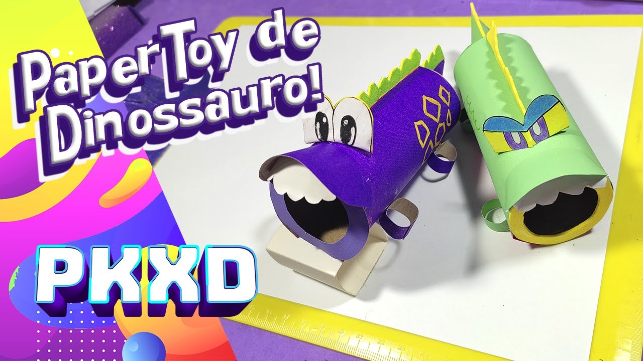 COMO FAZER PAPER TOY DOS DINOSSAUROS DO @PKXDUniverse - YouTube