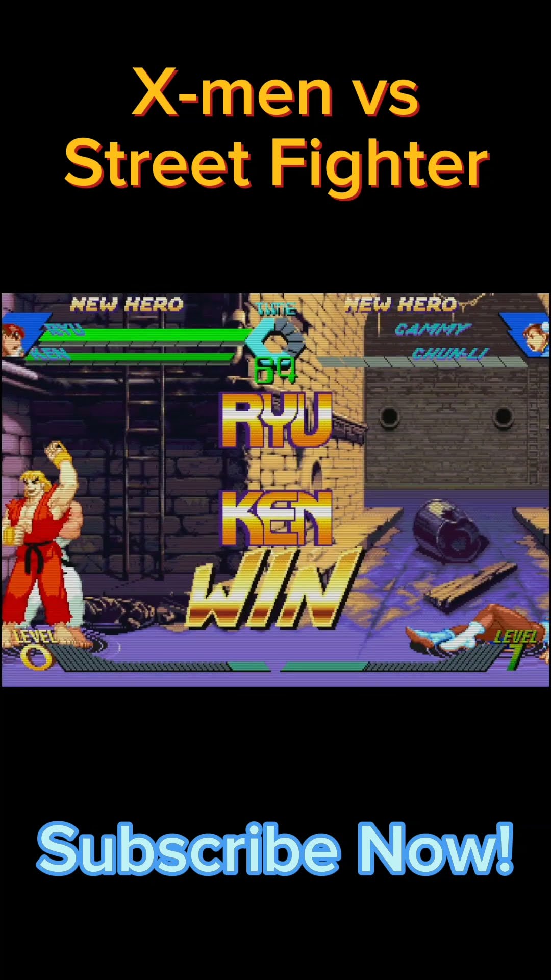 Ryu and Ken Double Kamehameha in X-Men vs Street Fighter!!! - YouTube