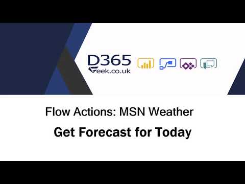 MSN Weather Actions: Get Forecast For Today - YouTube
