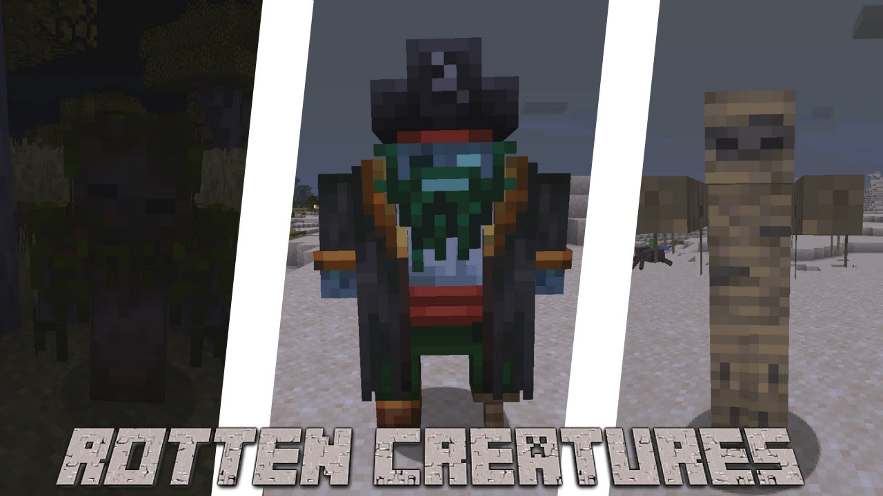 These Zombies Are Scary !! | minecraft mods | rotten creatures | link ...