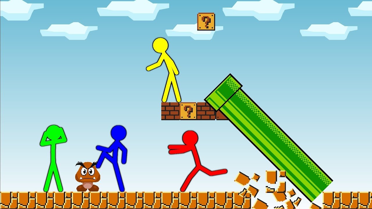 Watergirl and Fireboy (Yellow and Green), Stickman Animation - Mario ...