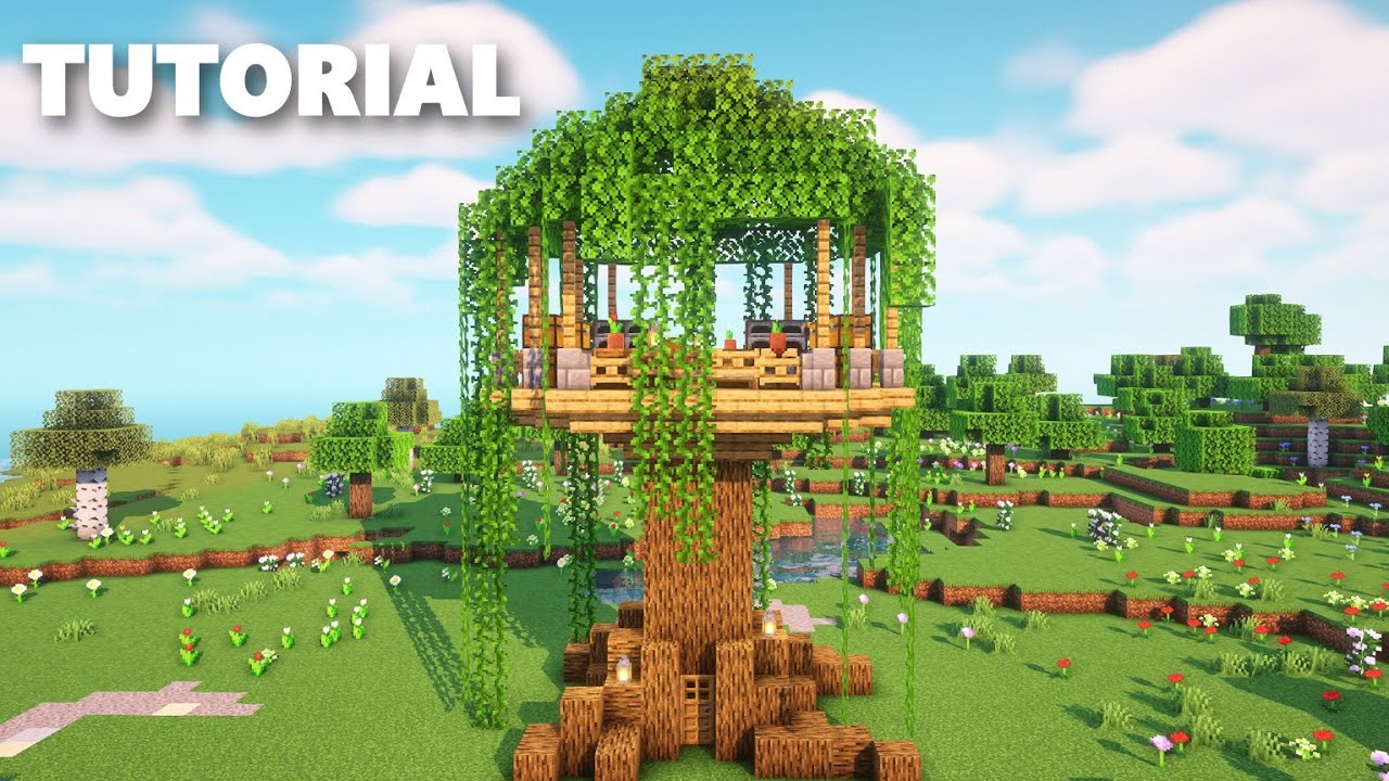 Cómo construir una casa del árbol en Minecraft - Tutorial - YouTube