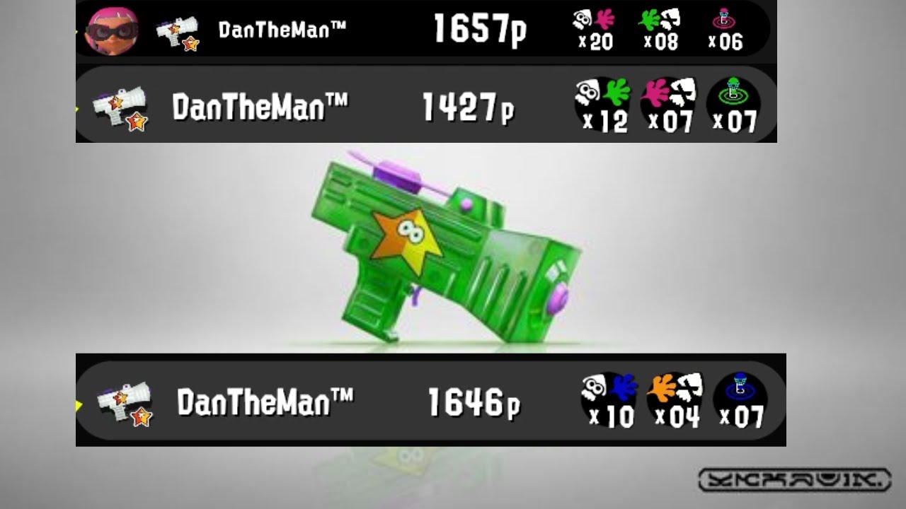 Splatoon 3 - Custom Splattershot Jr. 3 games showcase! - YouTube