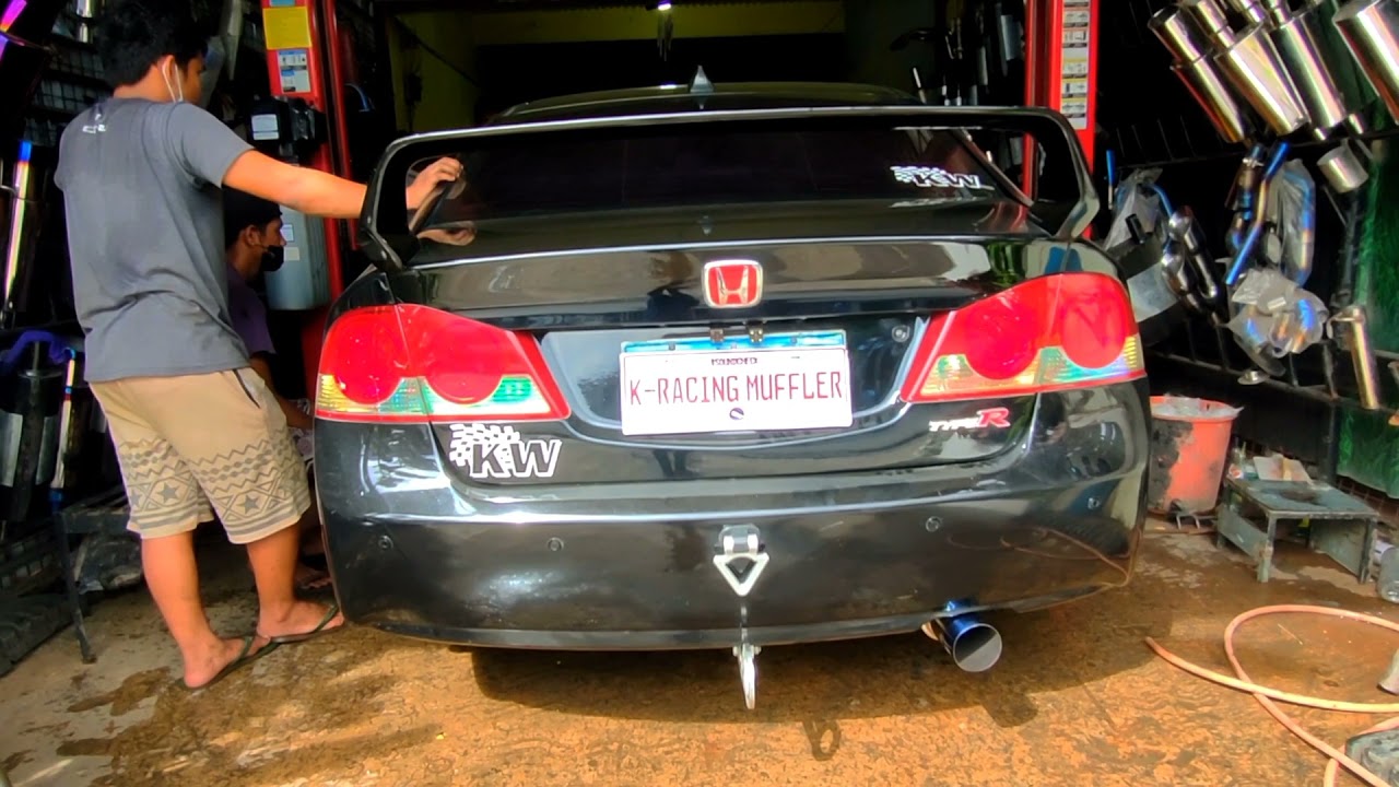Honda Civic FD with HKS Freeflow Muffler, Catback Exhaust Setup - YouTube