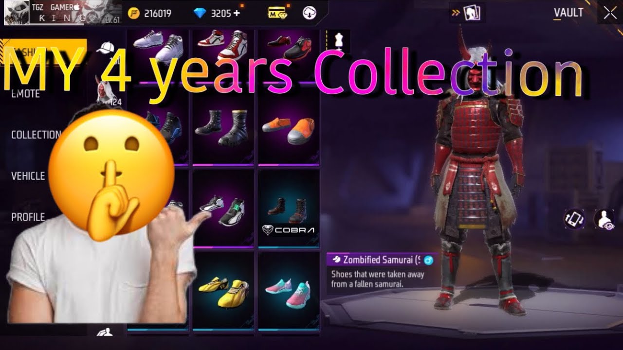 MY 4 years free fire collection Garena free fire - YouTube