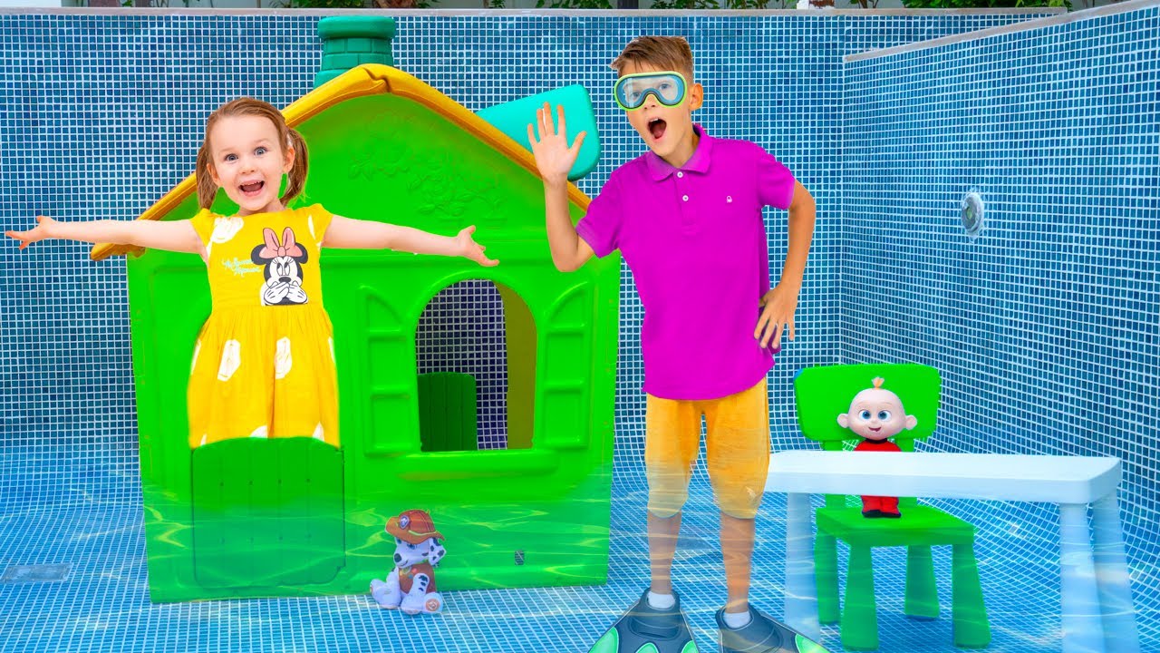 Five Kids Playhouse in the Swimming Pool + more Children's Songs and ...