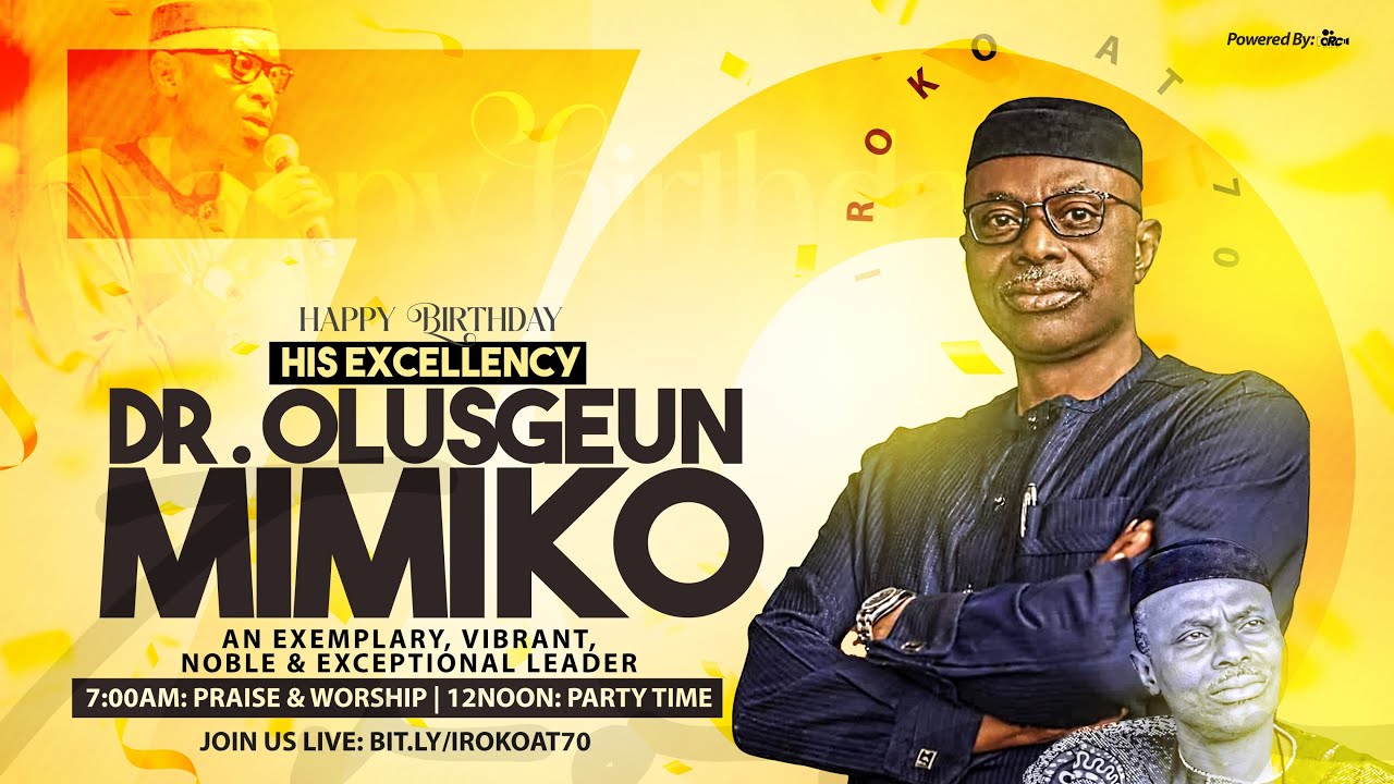 CELEBRATING DR. OLUSEGUN MIMIKO AT 70 - YouTube